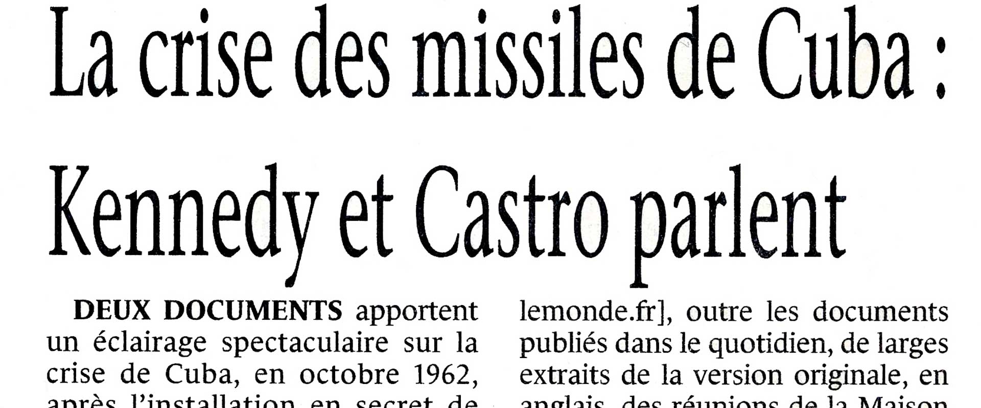 La publication avec le Monde de 1997 – Vincent Touze